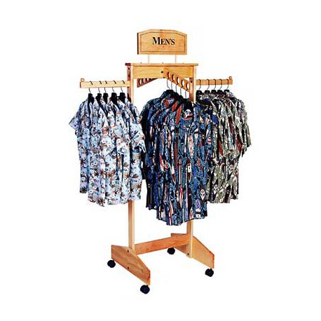 Four Way Wooden Clothing Rack